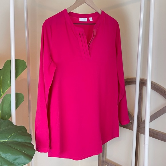 New York & Company | Tops | New York Company Hot Pink Tunic Blouse ...